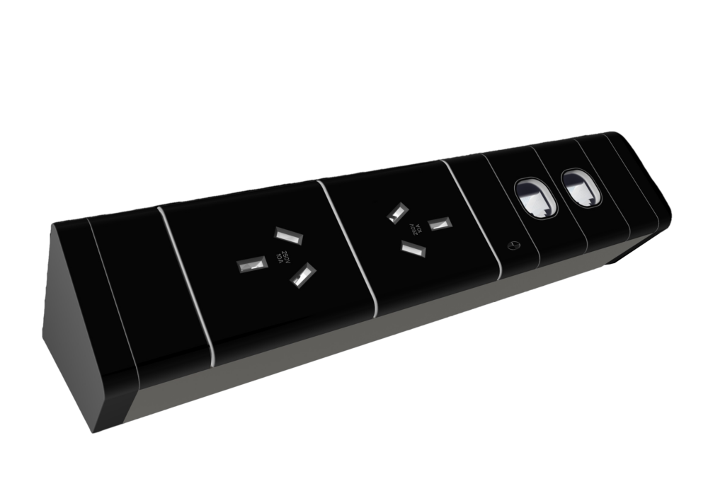 Athena Rail Kit – 2 GPO + 2 Data – Q Office Furniture